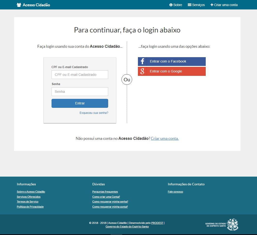 Governo ES - Acesso Cidadão chega a mais de 500 mil usuários cadastrados